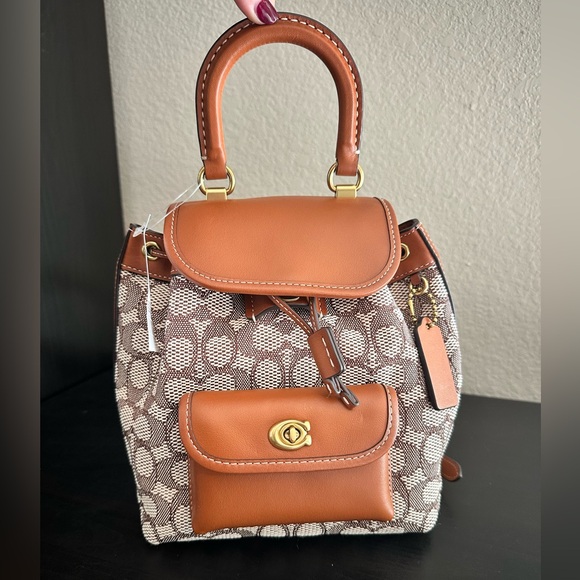 Coach | Bags | Nwt Coach Riya Backpack 2 In Signature Jacquard | Poshmark